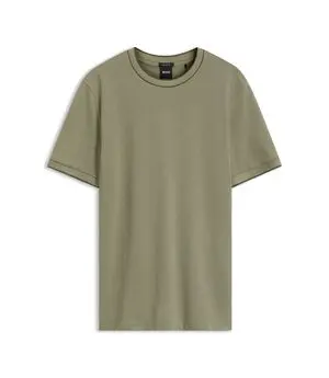 BOSS Regular-fit T-shirt In Structured Cotton With Tipping Details