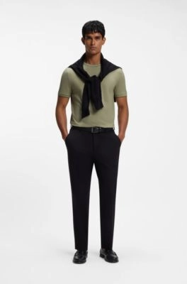 BOSS Regular-fit T-shirt In Structured Cotton With Tipping Details