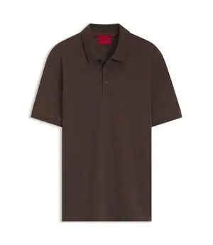 Hugo Cotton-piqué Polo Shirt With Logo Print - Brown