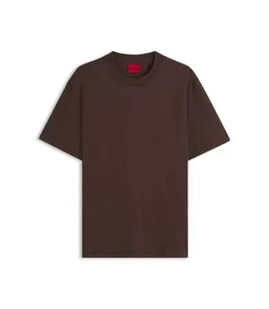 Hugo Relaxed-fit T-shirt With Centered Logo Detail - Brown