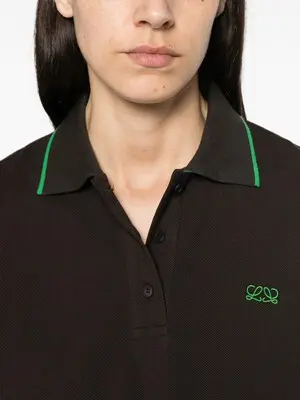Loewe Anagram Cotton Polo Shirt - Brown
