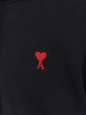 AMI Paris De Coeur Embroidered Cotton Hoodie
