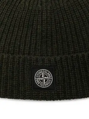 Stone Island Logo Wool Beanie