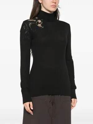 Ermanno Scervino Wool Turtle-neck Sweater - Black