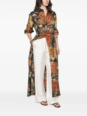 PIERRE-LOUIS MASCIA Printed Silk Long Dress