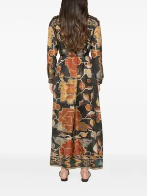 PIERRE-LOUIS MASCIA Printed Silk Long Dress