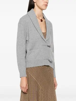 FORTE_FORTE Cashmere Blend Cardigan - Grey