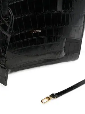 HIDESINS Flap Medium Leather Tote - Black
