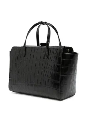 HIDESINS Flap Medium Leather Tote - Black