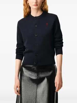 AMI Paris De Coeur Wool Cardigan