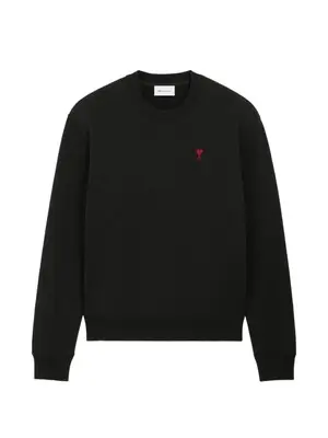 AMI Paris De Coeur Cotton Sweatshirt - Black