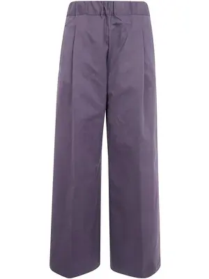 SEMICOUTURE Tailored Cotton Blend Trousers With Front Pleats