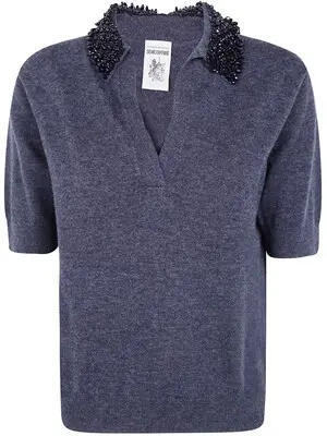 SEMICOUTURE Margy" Polo With Embellished Collar