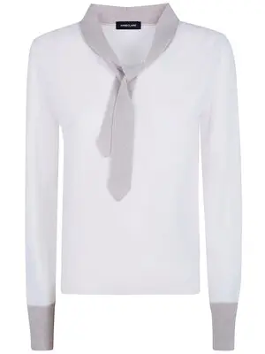 ANNECLAIRE Sweater Round Neck "d1869.857 730 Oyster - White