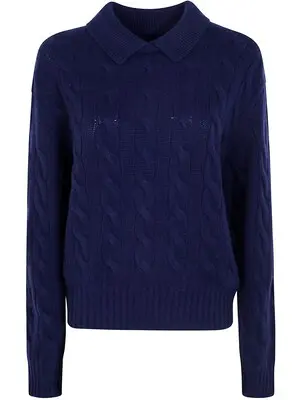 Polo Ralph Lauren Wool Cable Knit Collared Pullover
