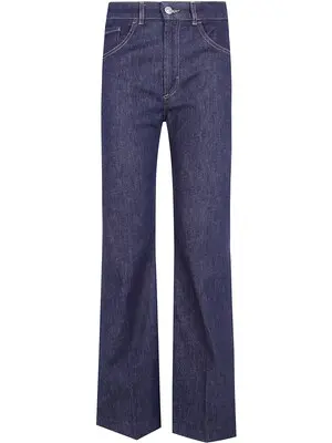 Seventy Jeans Wide Leg "cashmere Blend Wide Leg Denim - Blue