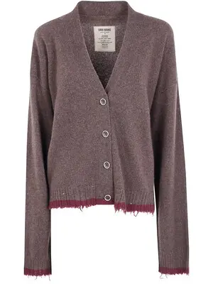 UMA WANG Sweater 100% Cashmere "over Cardigan - Brown