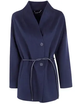 Seventy Coat Wool Blend "short Coat - Blue