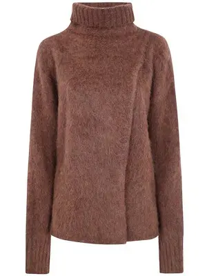 UMA WANG Top High Neck "uw240 Mustard - Brown