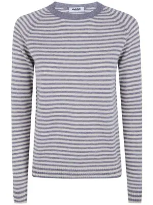BASE Sweater Striped Round Neck - Beige