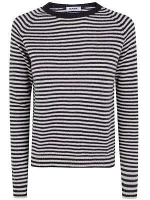 BASE Sweater Striped Round Neck - Beige