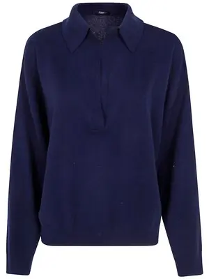 Seventy Sweater Polo Neck "wool Cashmere Blend - Blue