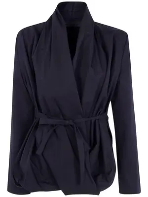 MARIA CALDERARA Draped Cotton Twill Shirt