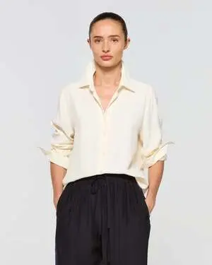 Serena Bute Silk Classic Shirt - Ecru
