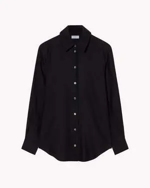 Serena Bute Silk Classic Shirt - Black