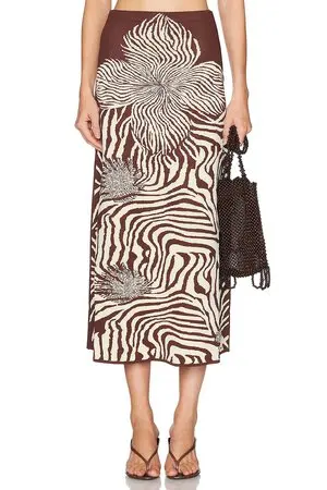Alexis Jazlyn Skirt In Brown - Brown Blossom