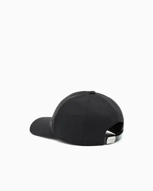Giorgio Armani Wool And Cashmere Baseball Hat With Leather Details - Black