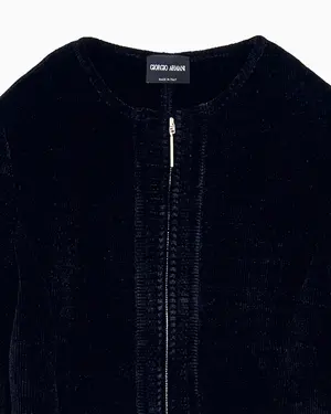 Giorgio Armani Chenille Zip-up Blazer Jacket