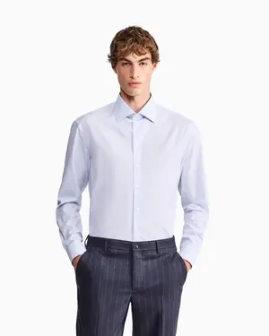 Giorgio Armani Regular Fit Shirt In Yarn-dyed Striped Cotton