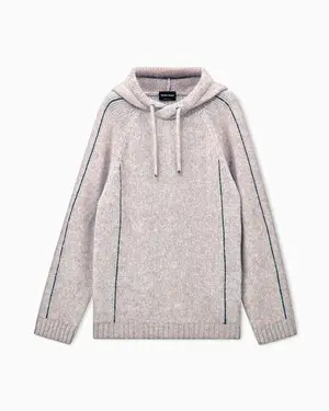 Giorgio Armani Sweater Oversized Plain Knit In Alpaca And Wool - Beige
