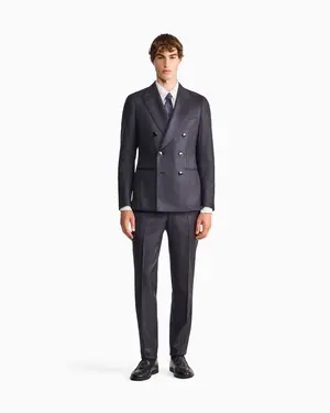 Giorgio Armani Double-breasted Virgin Wool And Cashmere Suit Napoli