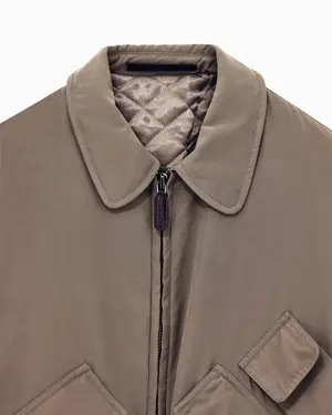 Giorgio Armani Blouson Jacket Oversized In Satin With Suede Effect