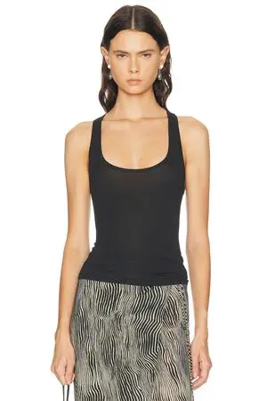 GRLFRND Essential Racerback Tank In Olive - Black