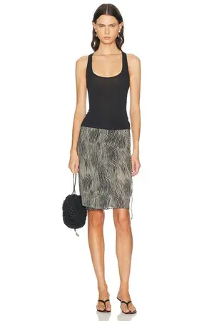 GRLFRND Essential Racerback Tank In Olive - Black