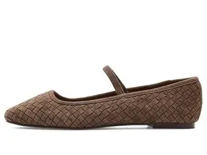 Madewell Greta Elastic Woven Suede Mary Jane Flats - Gray