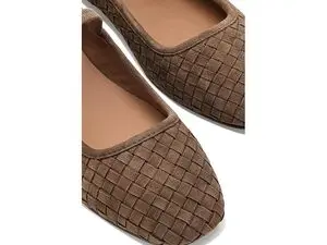 Madewell Greta Elastic Woven Suede Mary Jane Flats - Gray