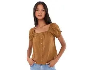 Madewell Chateau Top Foulard Eyelet Clothing Acorn - Brown