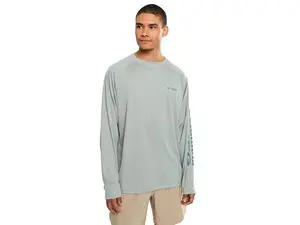 Columbia Pfg Terminal Tackle Long Sleeve Shirt Clothing Dockside Heather/collegiate Navy - Gray