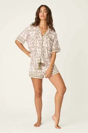 PJ Salvage Déjà Vu Dreams Tiki Time Short Sleeve Top