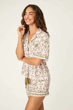 PJ Salvage Déjà Vu Dreams Tiki Time Short Sleeve Top