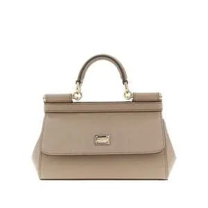 Dolce & Gabbana Dauphine Leather Small 'sicily' Bag - Beige