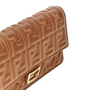 Fendi Embossed Nappa Leather Baguette Clutch