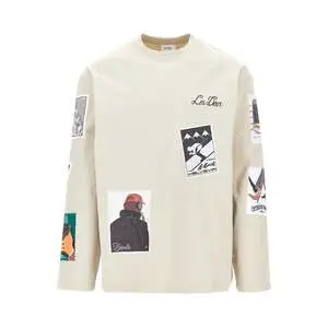 LES DEUX Printed Cotton T-hirt - Beige