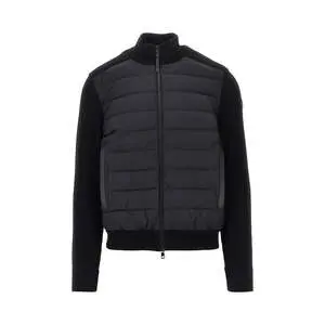 Moncler Nylon And Wool-blend Cardigan - Black