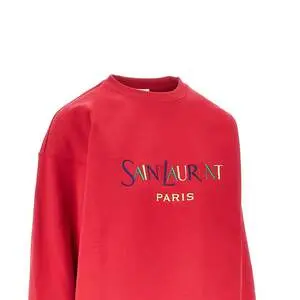 Saint Laurent Cotton Sweatshirt With Logo Embroidery