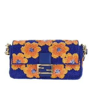 Fendi Baguette' Bag With Sequins - Blue